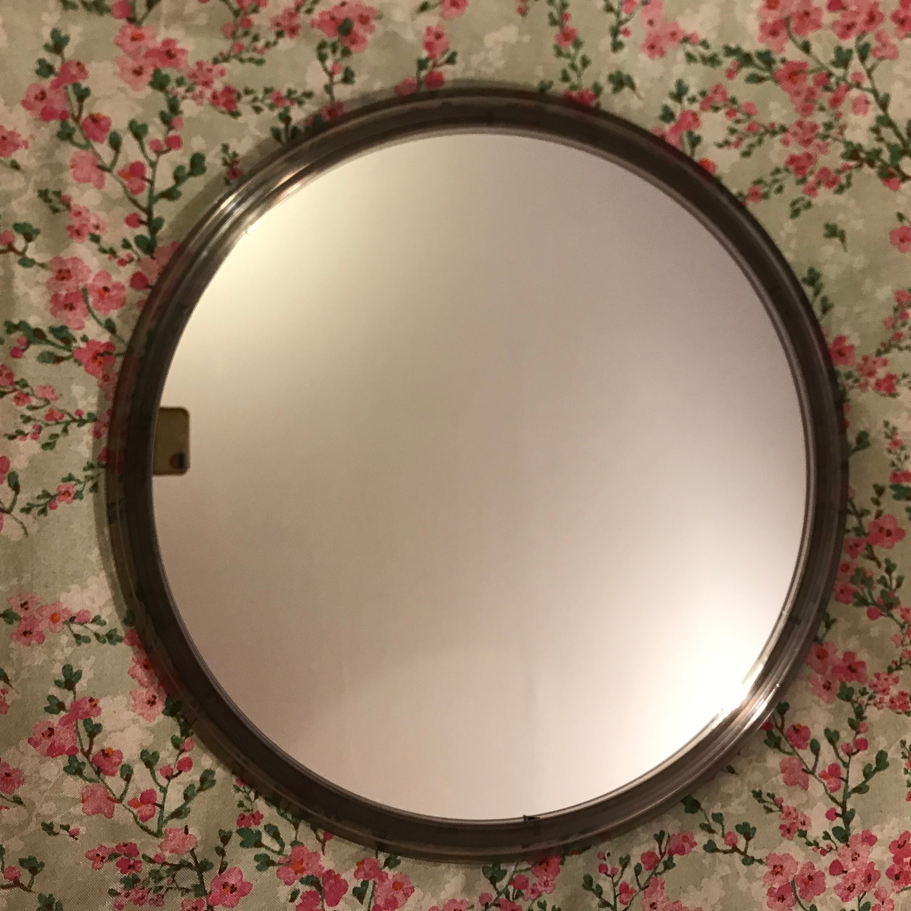 80s Mirror / Circle Mirror/round Wall Mirror / Transparent Plastic ...