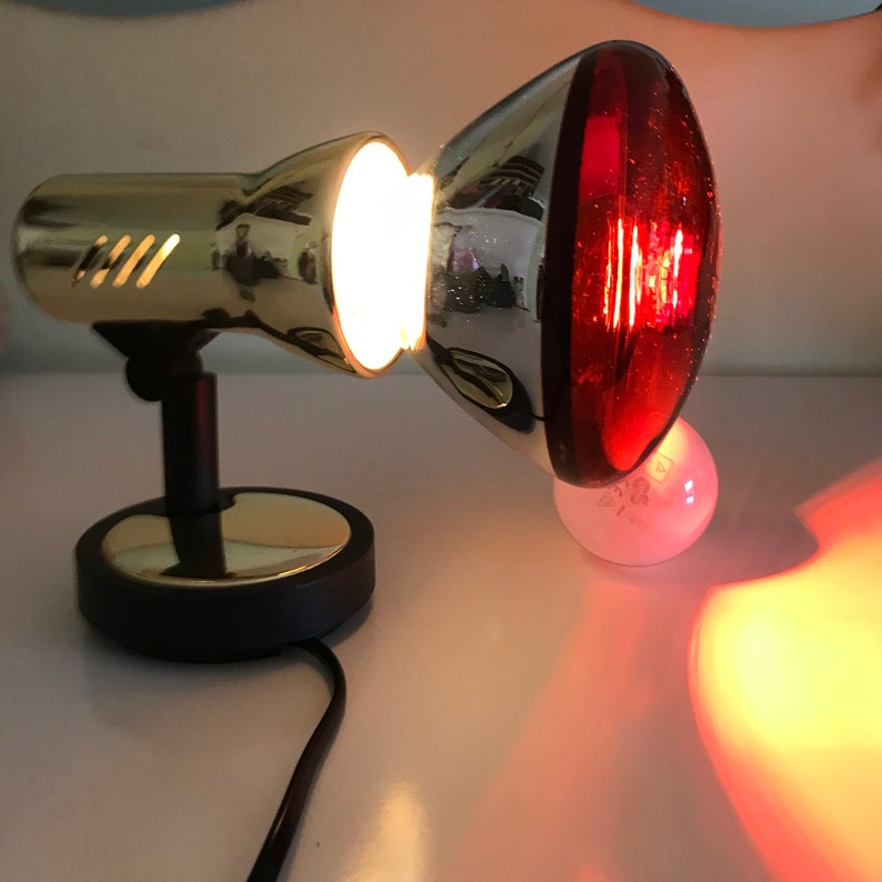 Infra Red Heat Light /vintage Table Lamp/desk Lamp/ Space Age Lamp/ Mid ...