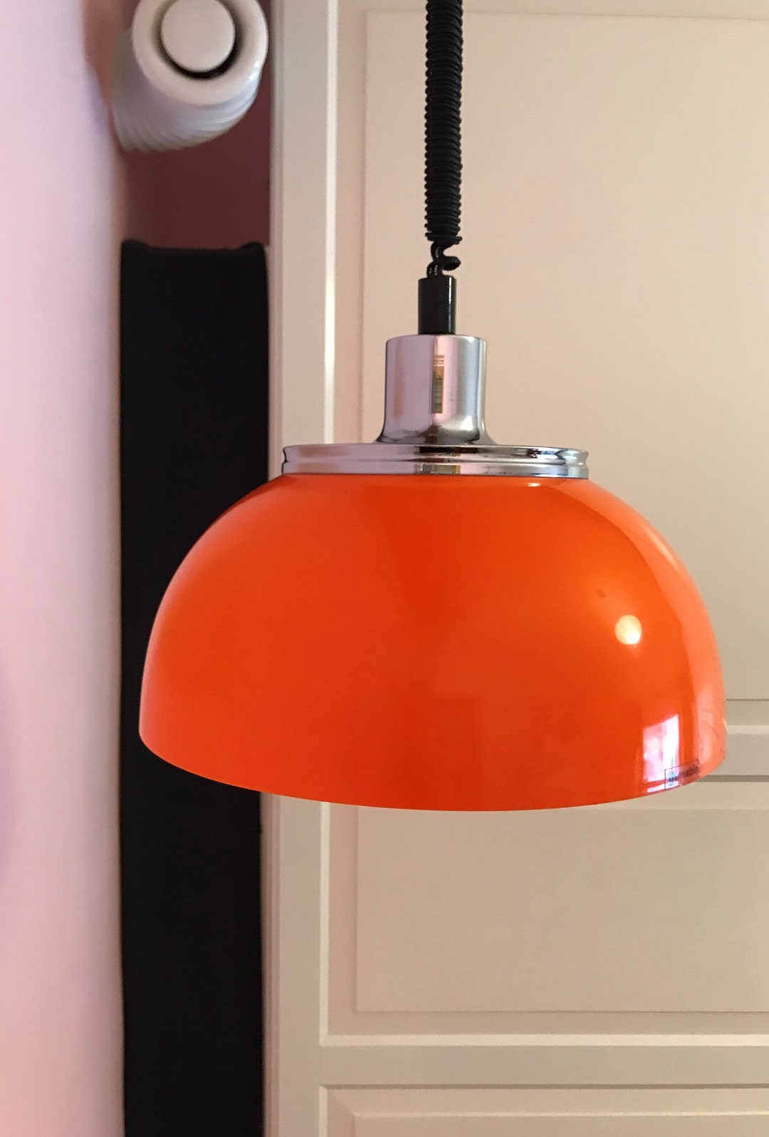 Vintage Meblo Pendant Lamp/guzzini Orange Model Faro/mid Century Modern ...