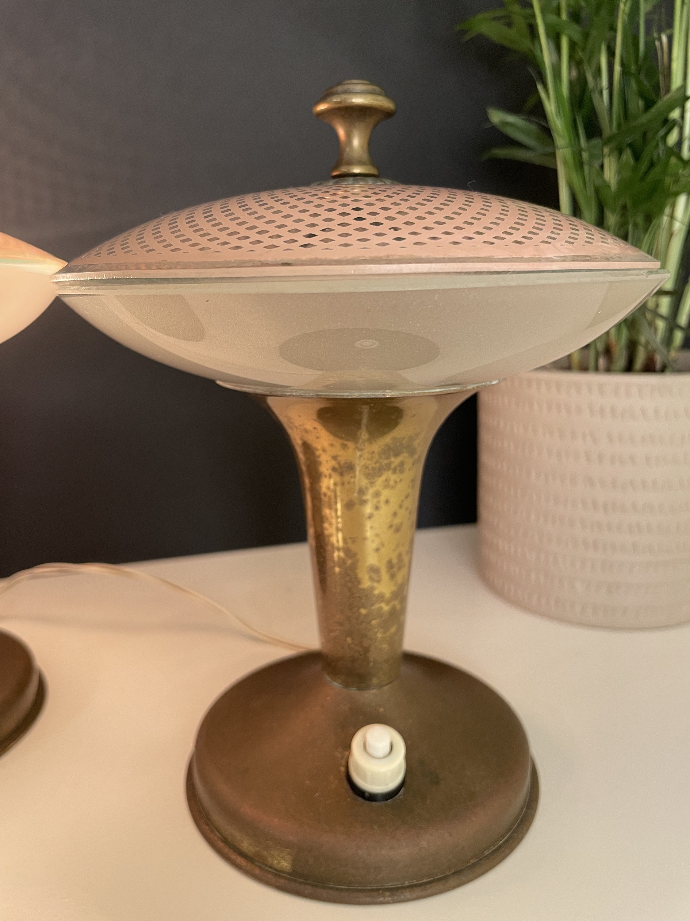 1 of 2 Vintage Night Lamp/ Italy /1950s /mid-century Modern/ Space Age ...