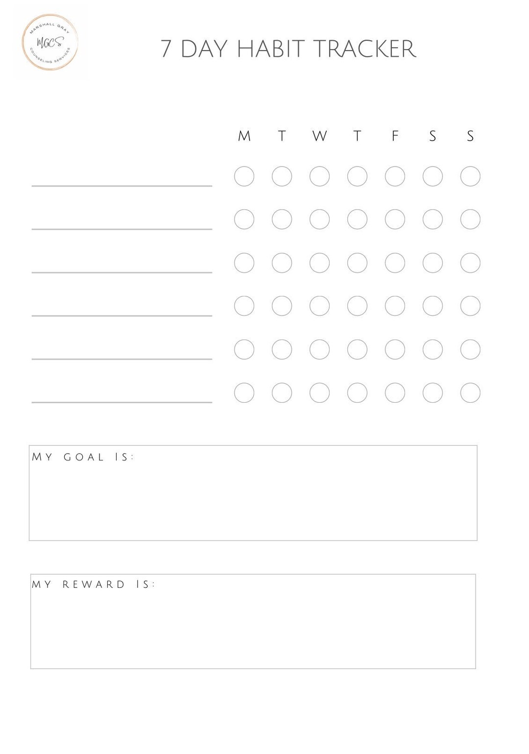 Solution-focused 7 Day Habit Tracker Journal - Etsy