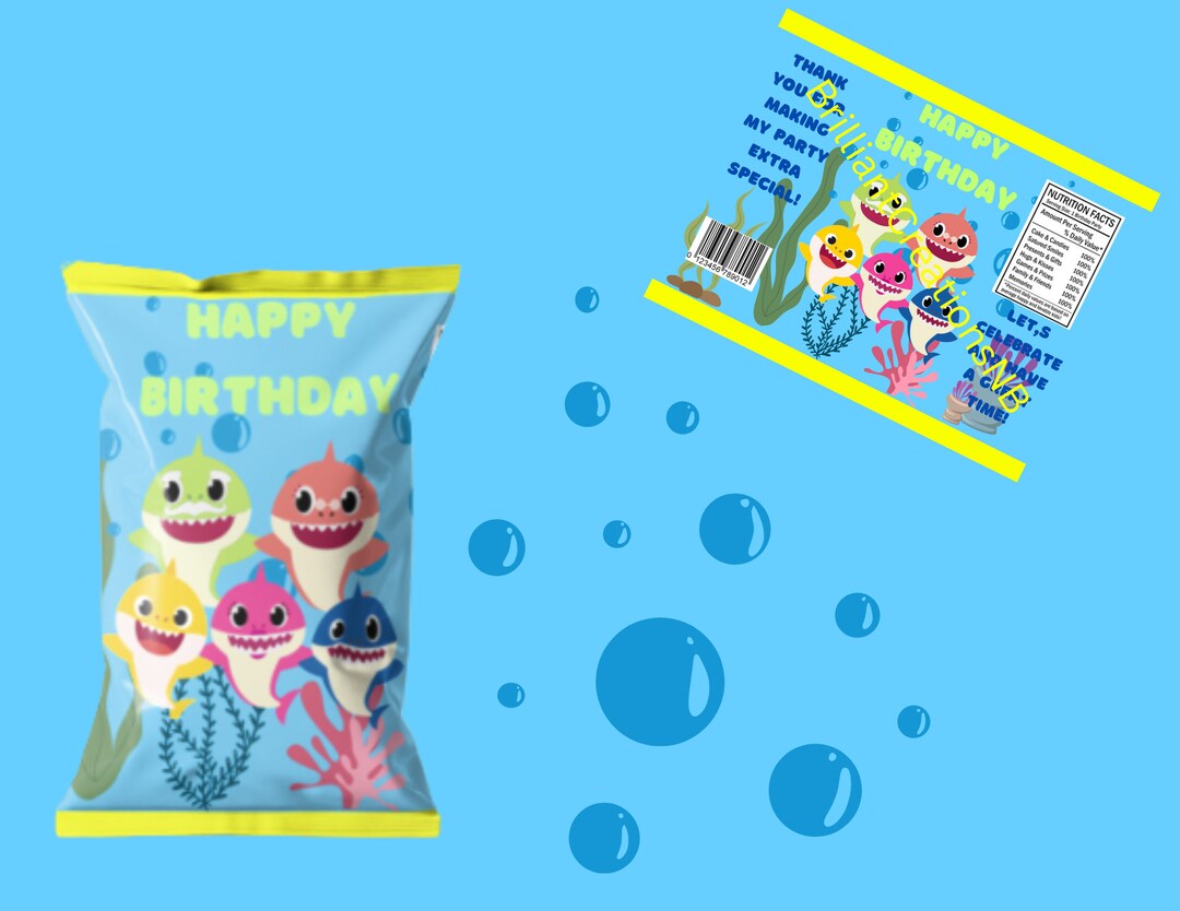 Shark Custom Party Labels, Digital PDF Copy - Etsy