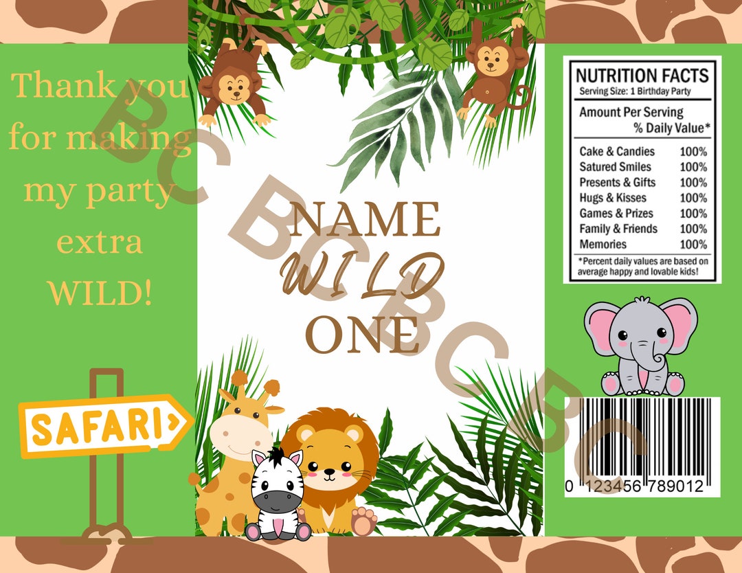 Safari Theme Chipbag Label - Etsy