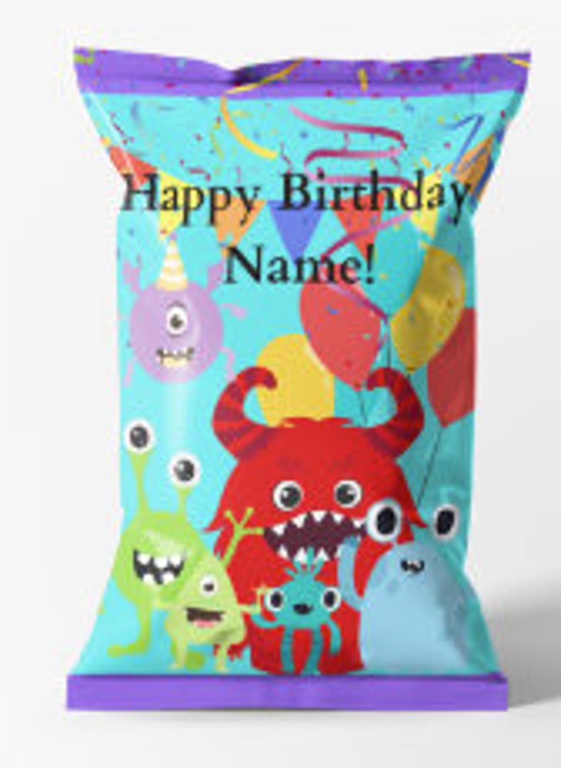 Monsterscustom Chip Bag Label Digital PDF Copy - Etsy