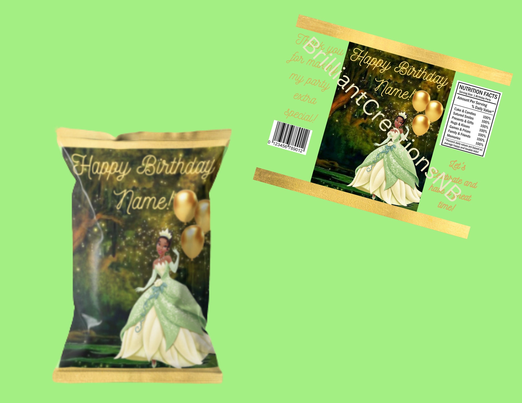 Princess Custom Chip Bag Label, Digital PDF Copy - Etsy