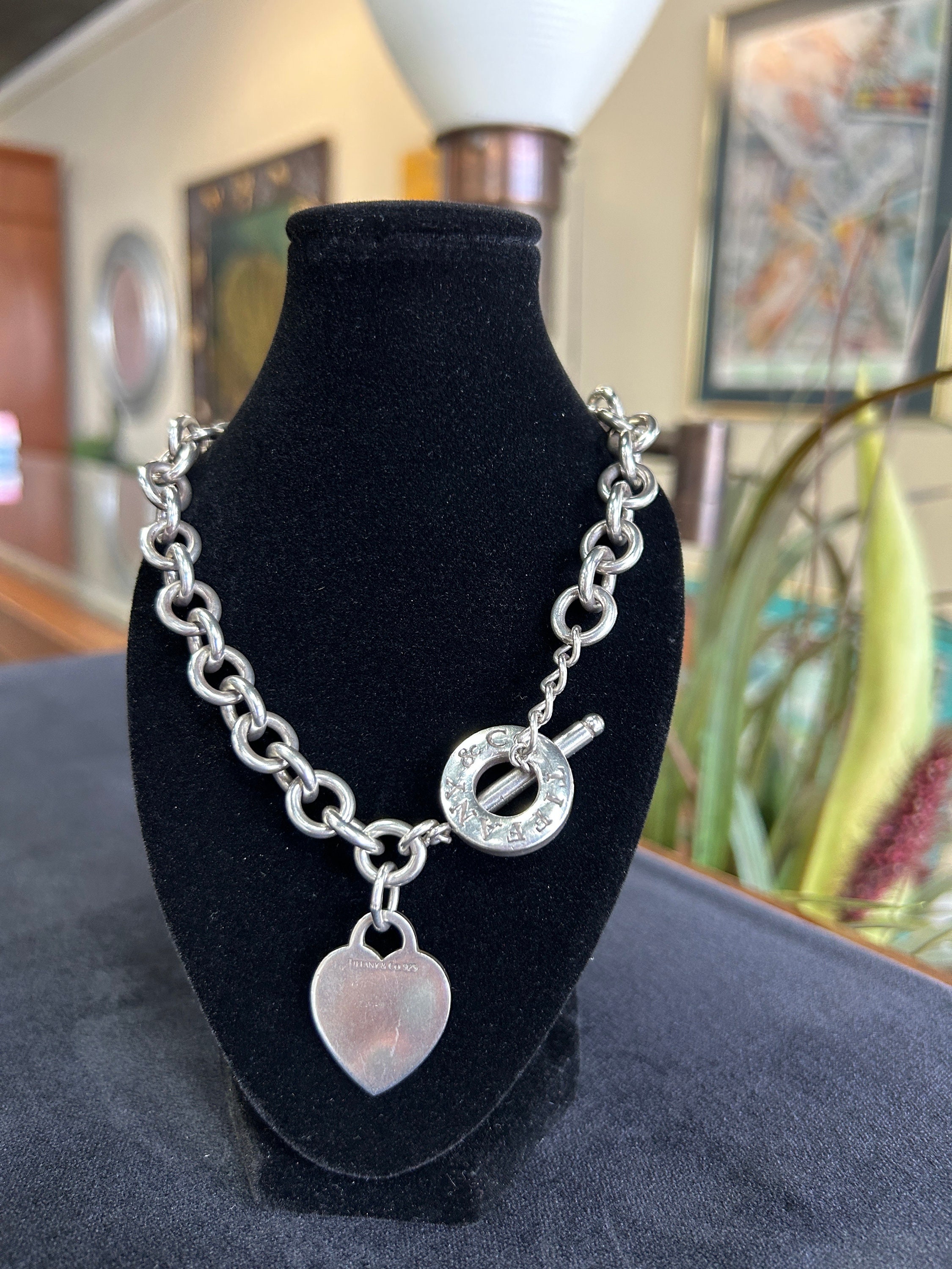Tiffany and Co. Heart Tag Toggle Necklace - Etsy