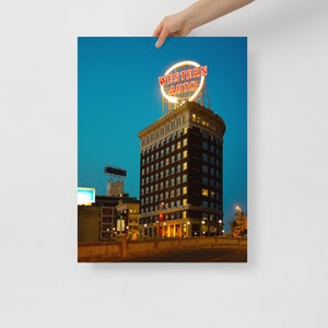 Kansas City, Missouri Downtown Skyline Western Auto Neon Sign Poster ...
