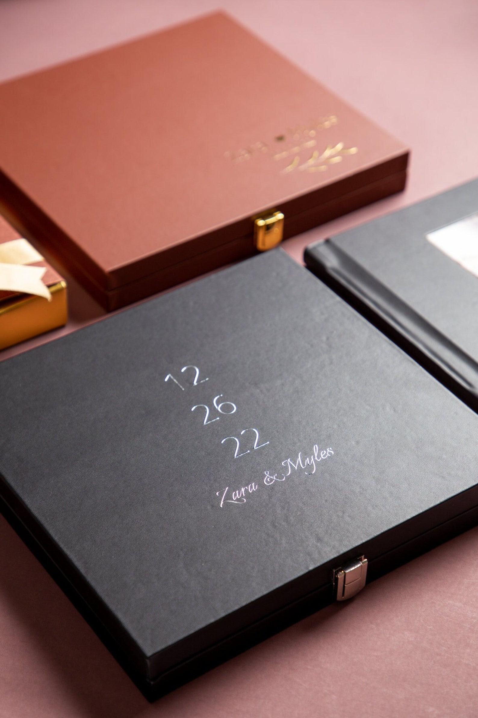 PERSONALIZED Eco Leather Gift Box black or Brown Perfect Encasing for ...