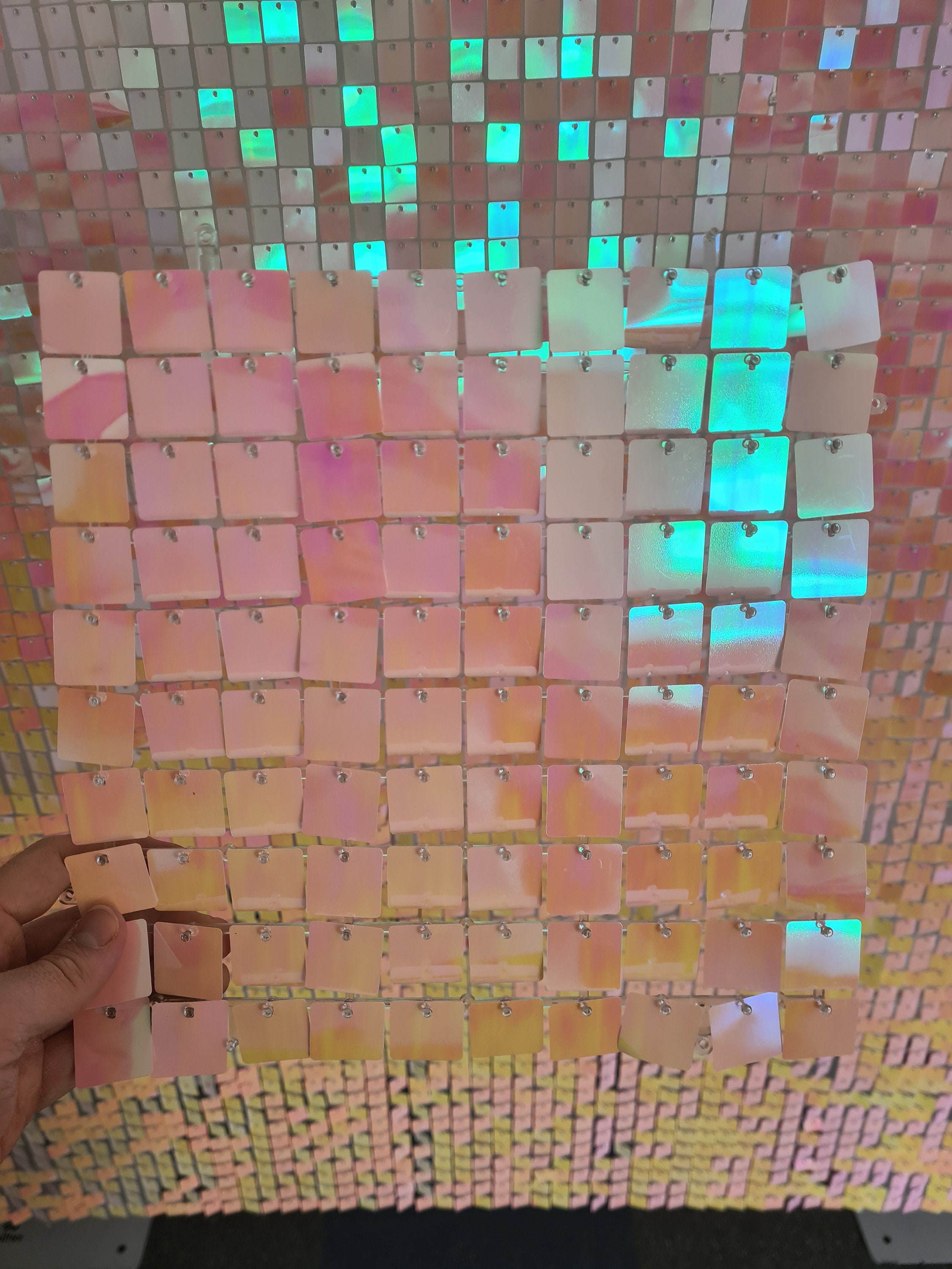 Pink Iridescent Sequin Wall Shimmer Wall 6ft X 6ft, 7ft X 7ft and 8ft X ...