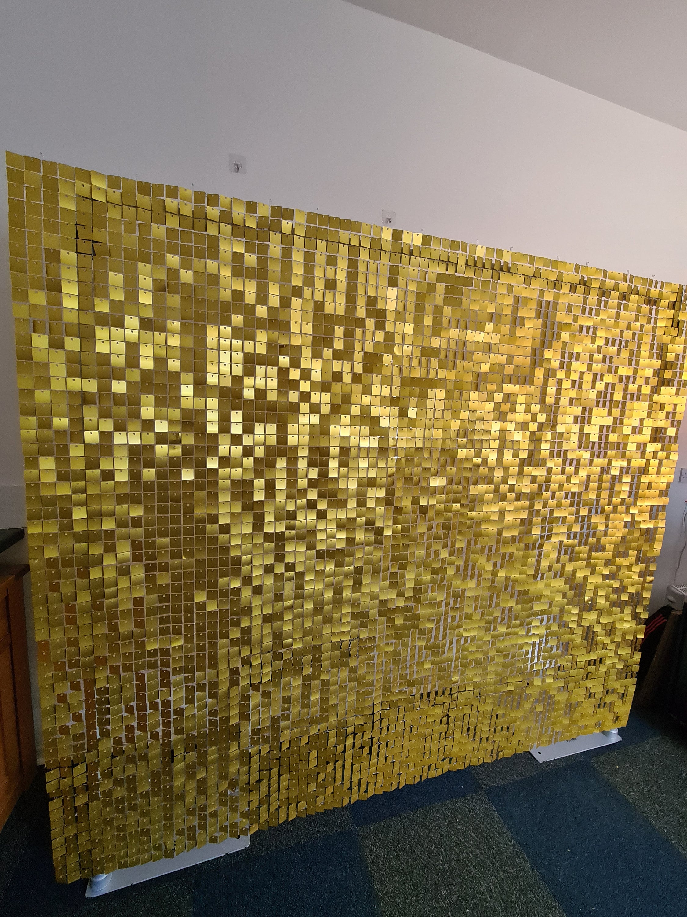 Matte Gold Sequin Wall Shimmer Wall 6ft X 6ft, 7ft X 7ft and 8ft X 8ft ...