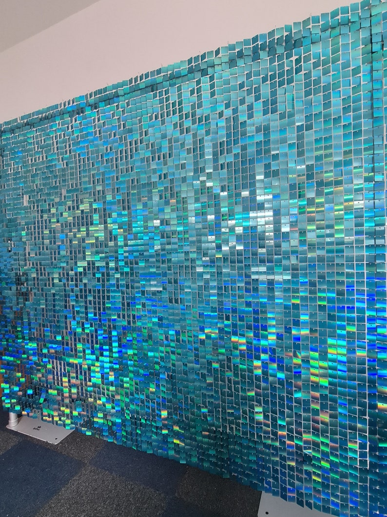Blue Iridescent Sequin Wall Shimmer Wall 6ft X 6ft, 7ft X 7ft and 8ft X ...