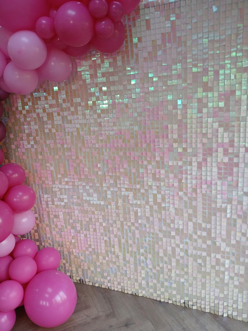 Pink Iridescent Sequin Wall Shimmer Wall Glimmer Backdrop Glitter Back ...