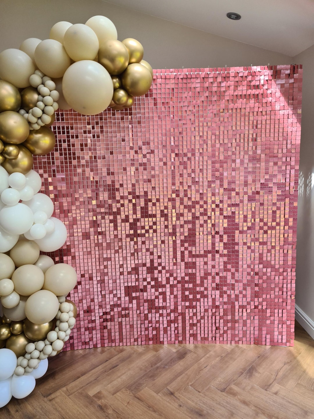Matte Rose Pink Sequin Wall Shimmer Wall Glimmer Backdrop Glitter Back ...