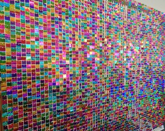 Vanilla Gold Sequin Wall Shimmer Wall 6ft X 6ft, 7ft X 7ft and 8ft X ...