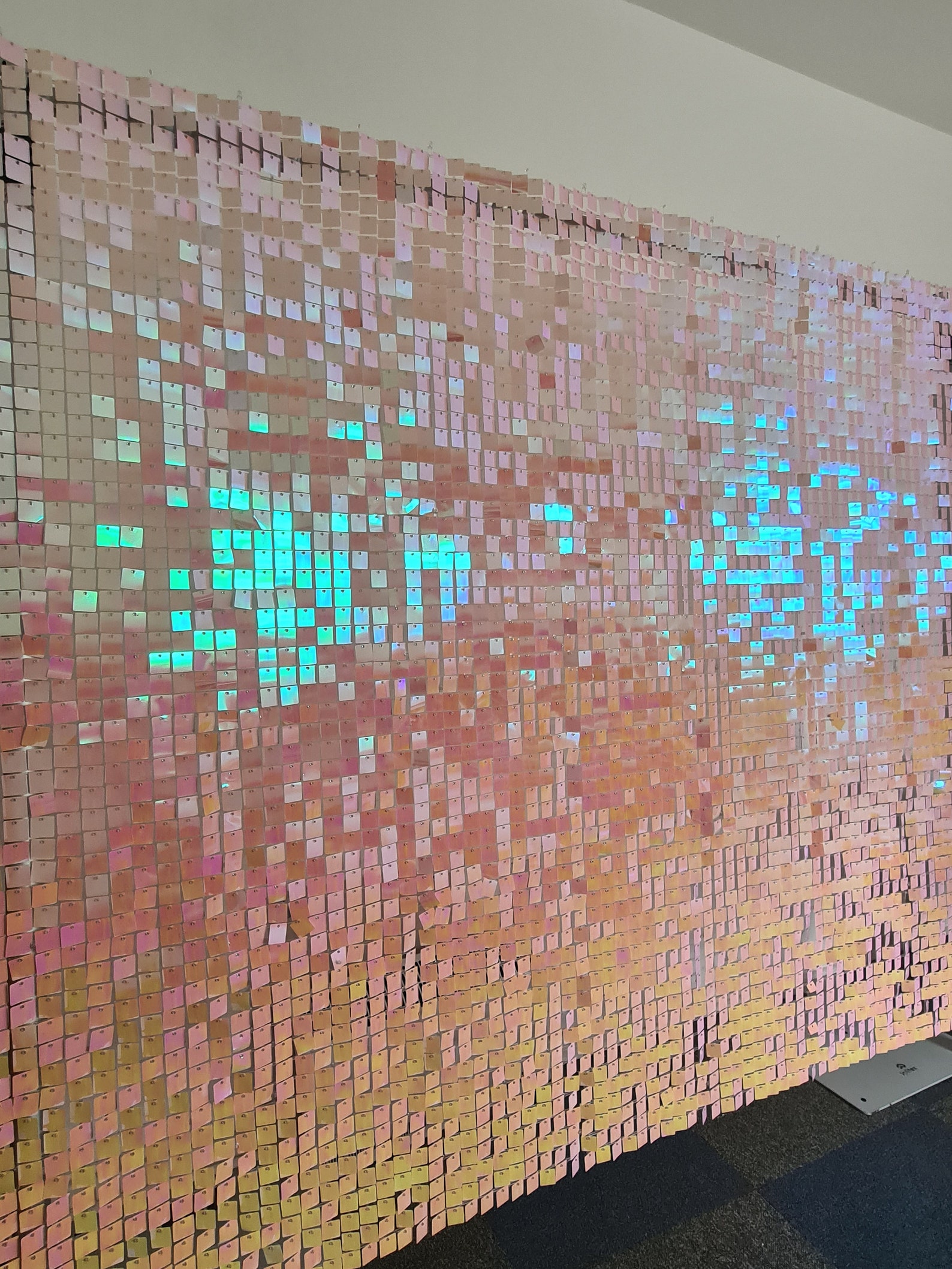 Pink Iridescent Sequin Wall Shimmer Wall 6ft X 6ft, 7ft X 7ft and 8ft X ...