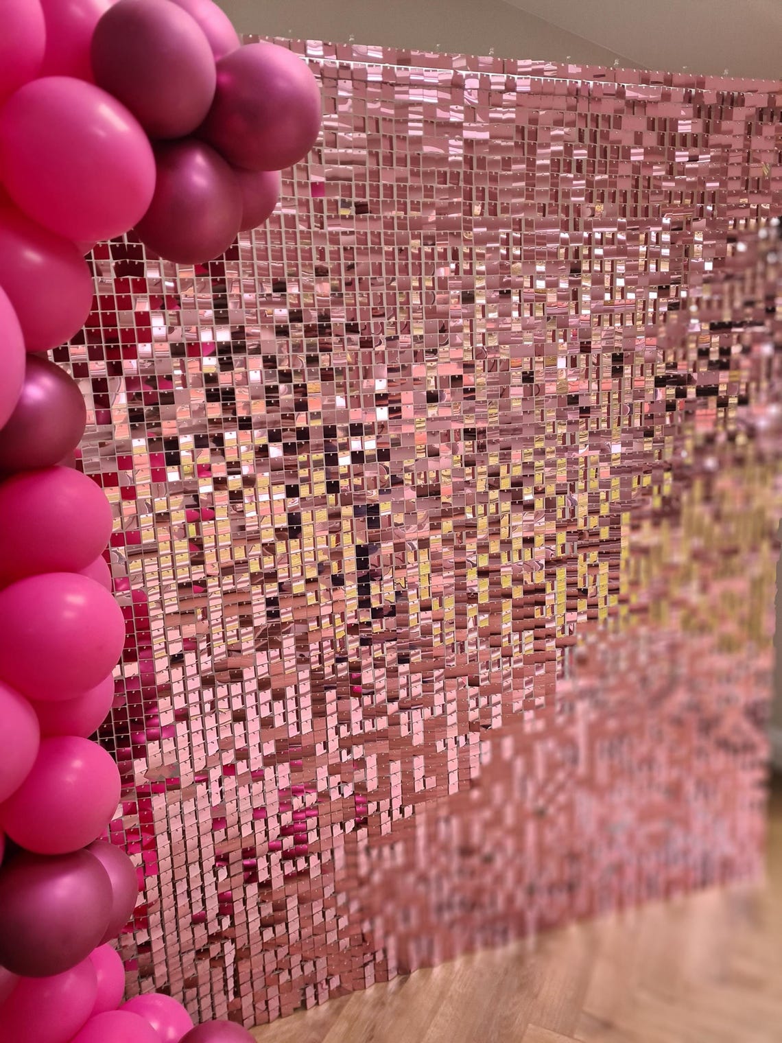 Pink Rose Gold Sequin Wall Shimmer Wall Glimmer Backdrop Glitter Back ...