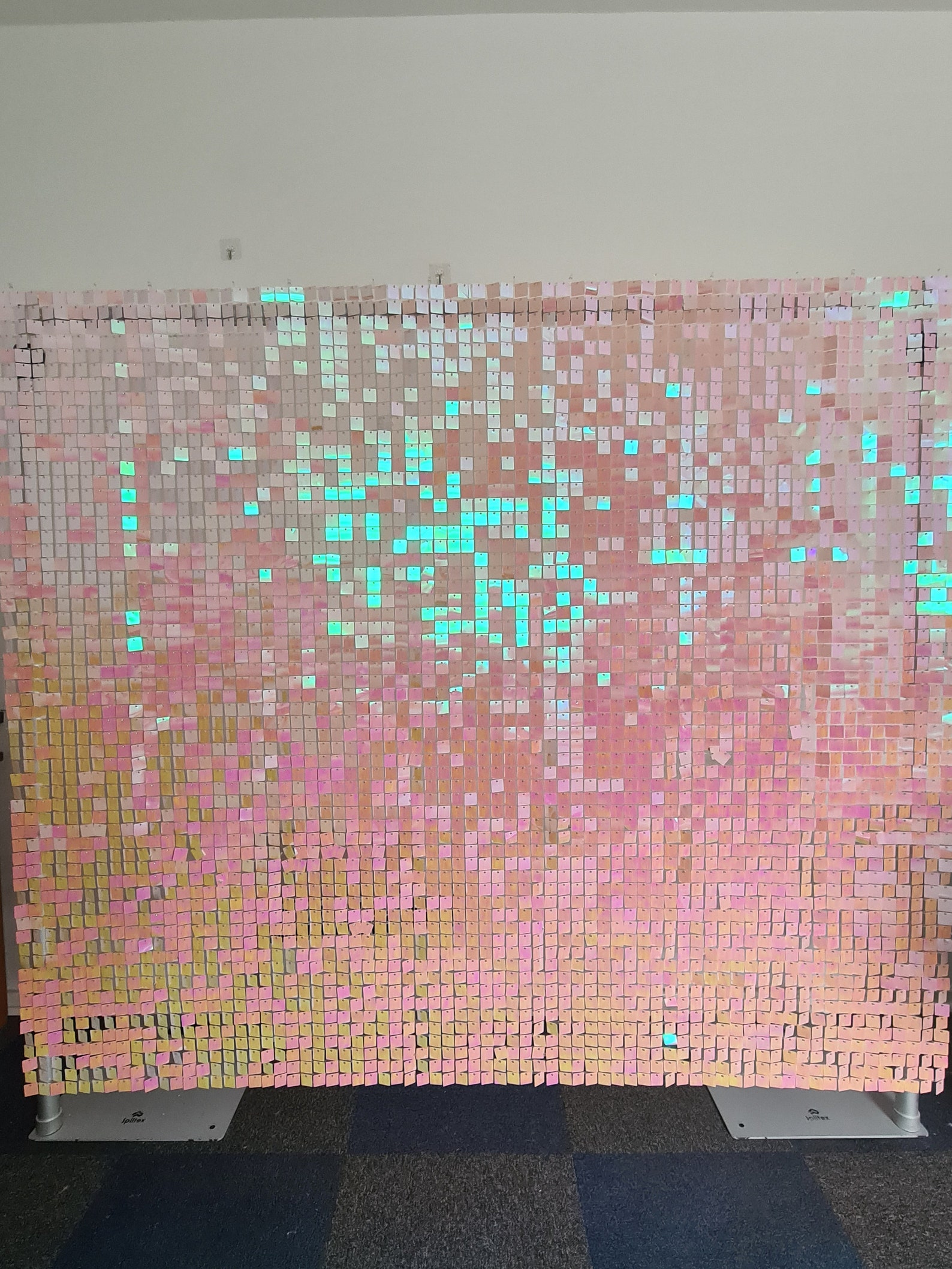 Pink Iridescent Sequin Wall Shimmer Wall 6ft X 6ft, 7ft X 7ft and 8ft X ...