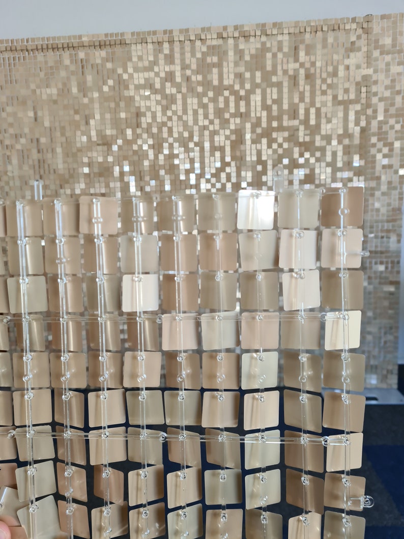 Vanilla Gold Sequin Wall Shimmer Wall 6ft X 6ft, 7ft X 7ft and 8ft X ...