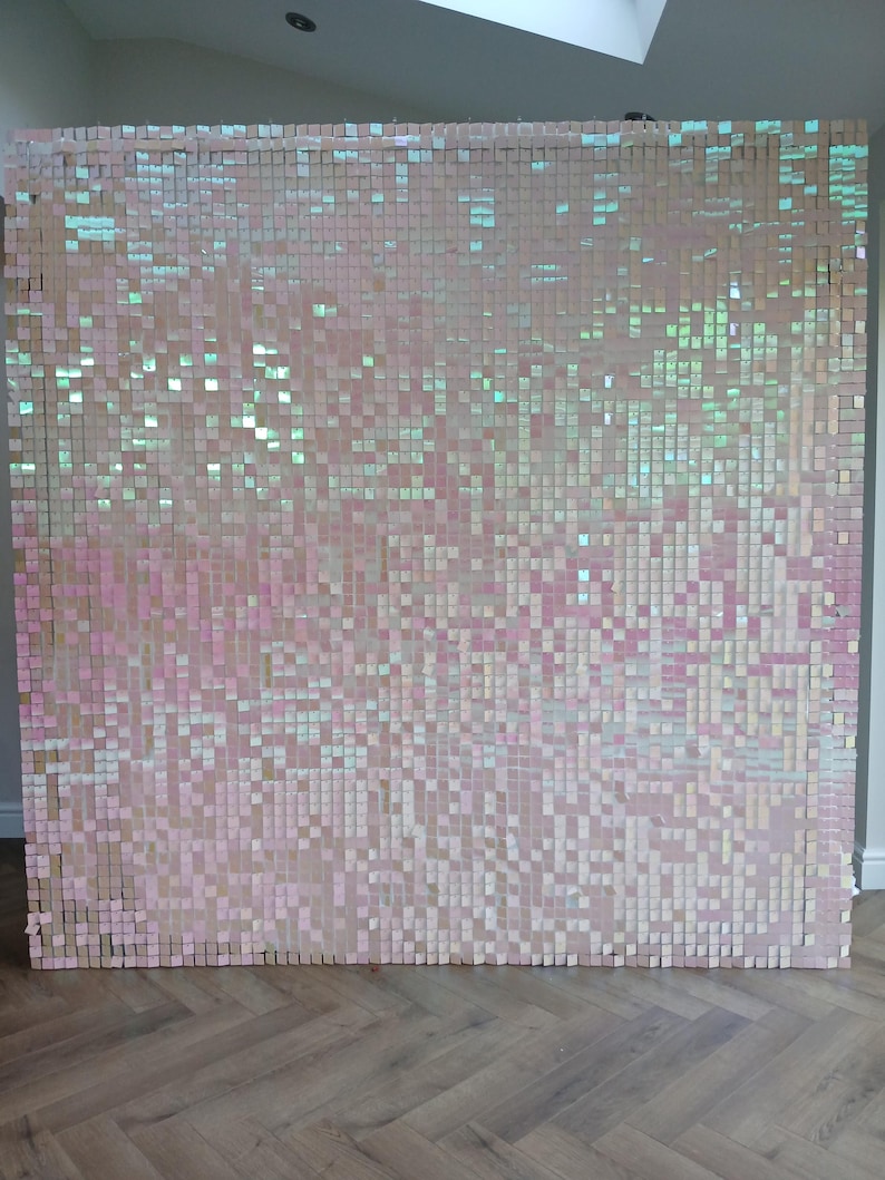 Pink Iridescent Sequin Wall Shimmer Wall Glimmer Backdrop Glitter Back ...