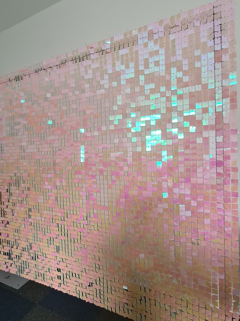 Pink Iridescent Sequin Wall Shimmer Wall 6ft X 6ft, 7ft X 7ft and 8ft X ...
