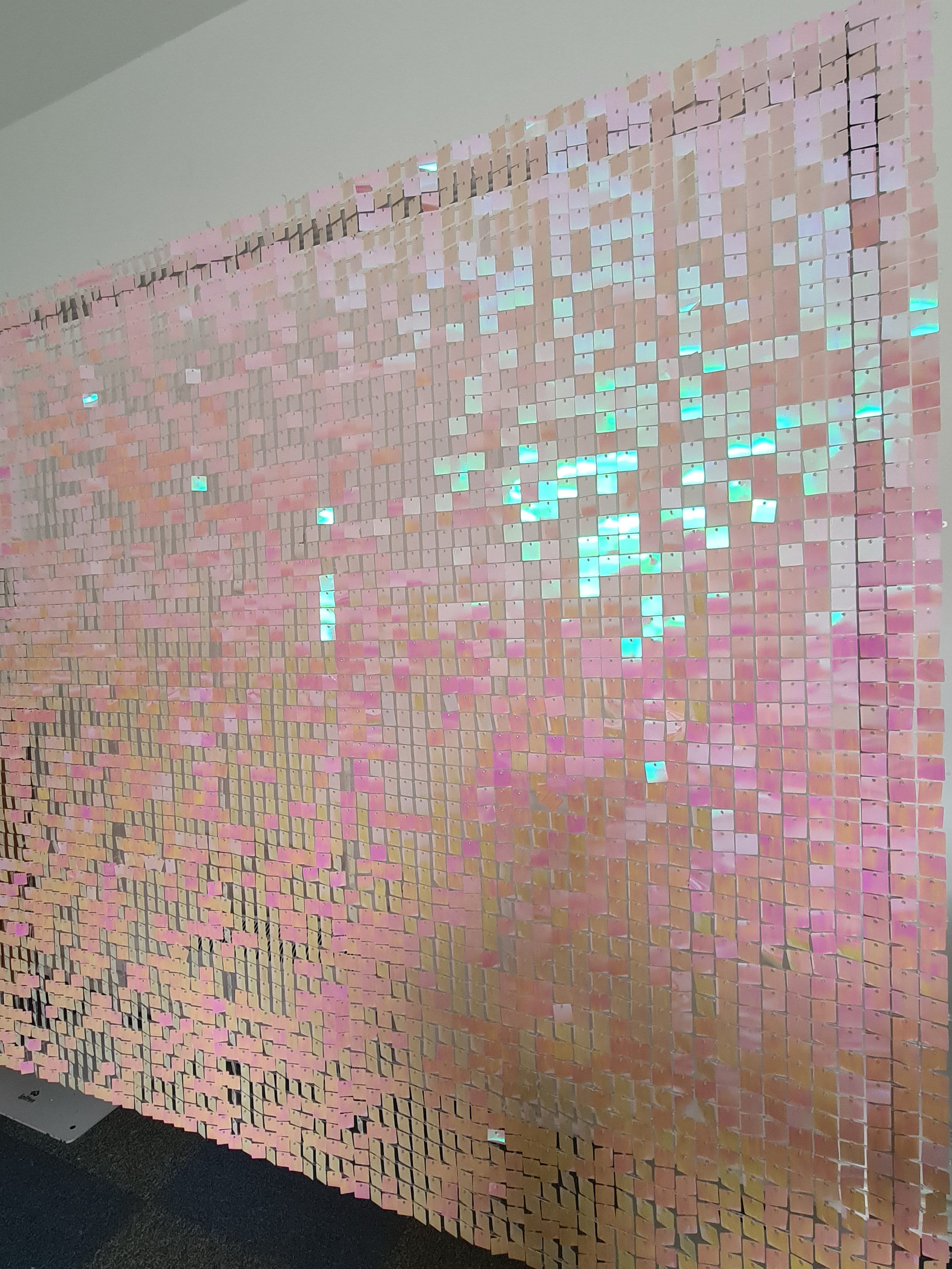 Pink Iridescent Sequin Wall Shimmer Wall 6ft X 6ft, 7ft X 7ft and 8ft X ...
