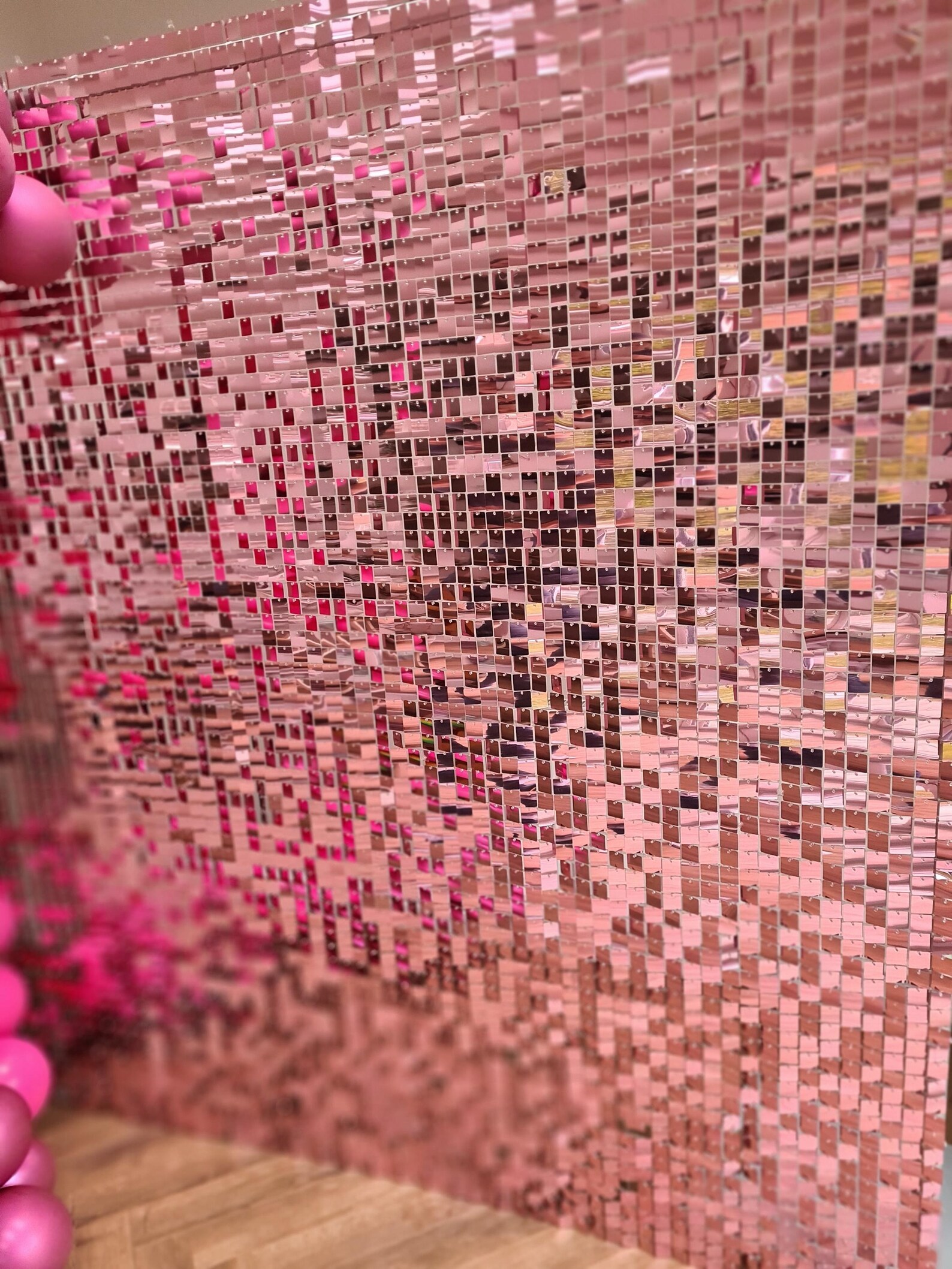 Pink Rose Gold Sequin Wall Shimmer Wall Glimmer Backdrop Glitter Back ...