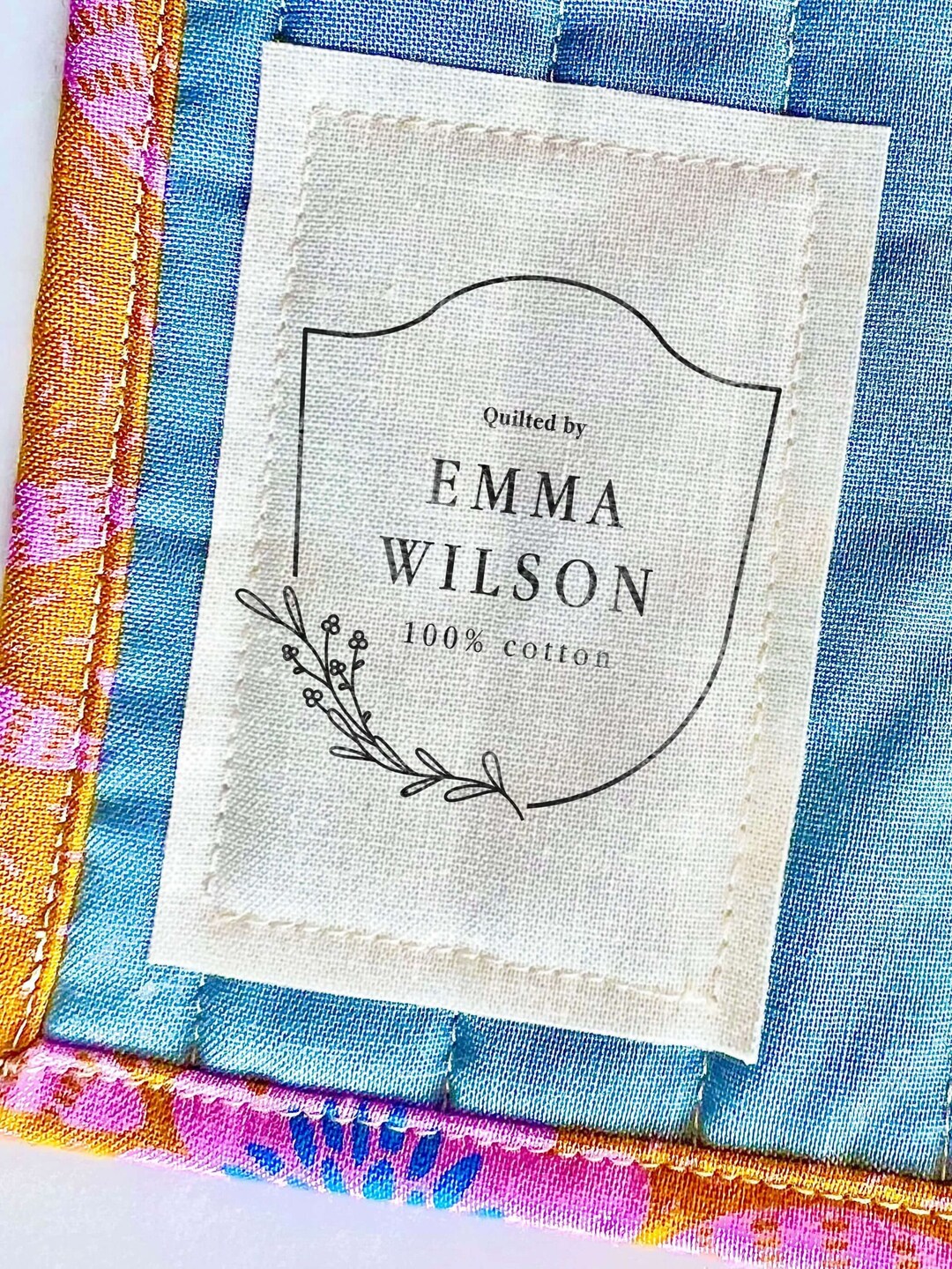 1 Large Pre-cut Customizable Cotton Quilt Labels, Quilt Tag, Quilting ...