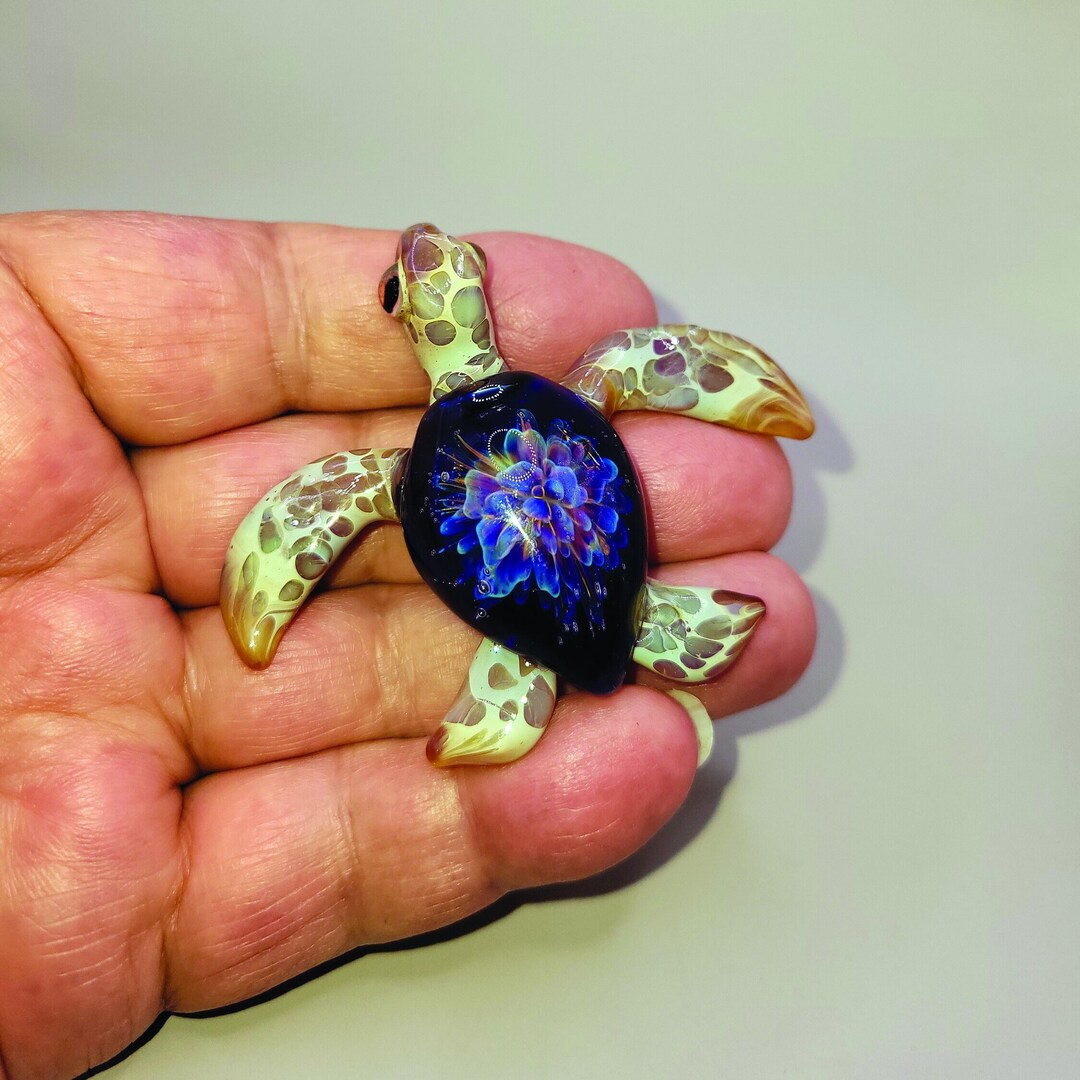 Glass Sea Turtle Sculpture Nautical Figurine/pendant Home/office Decor ...