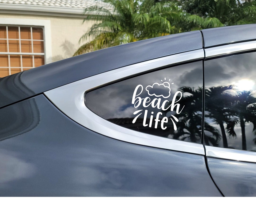 Beach Life Decal, Love the Beach Decal, Wave Sticker Graphic, Ocean ...