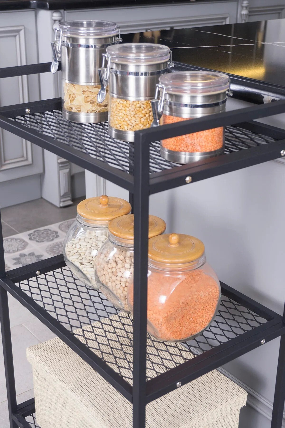 Metal Kitchen Storage Rack Metal Organizer Decorative Multi-purpose ...