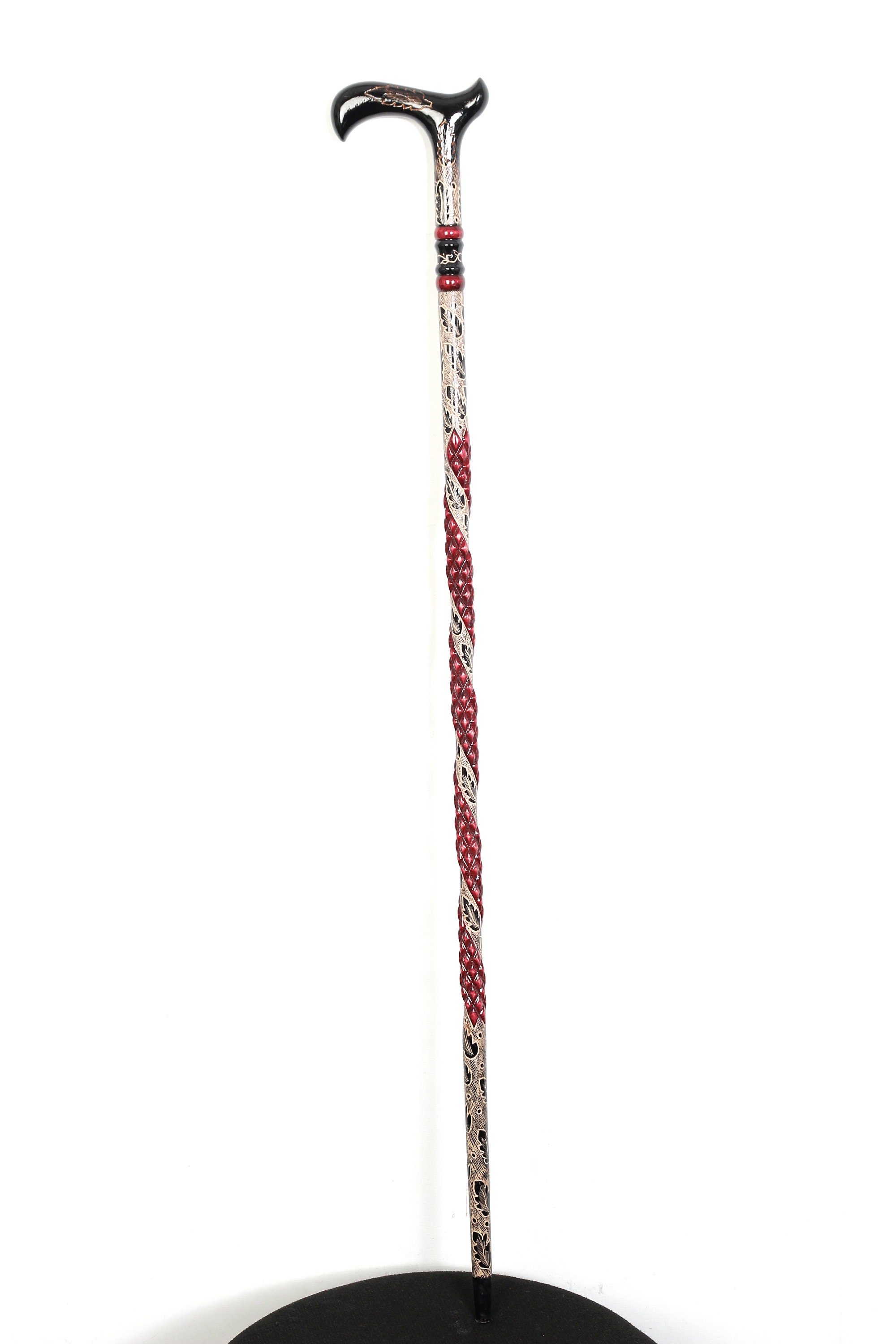 Cross Carved Diamond Patern Custom Canes Wood Carved Cane Light ...