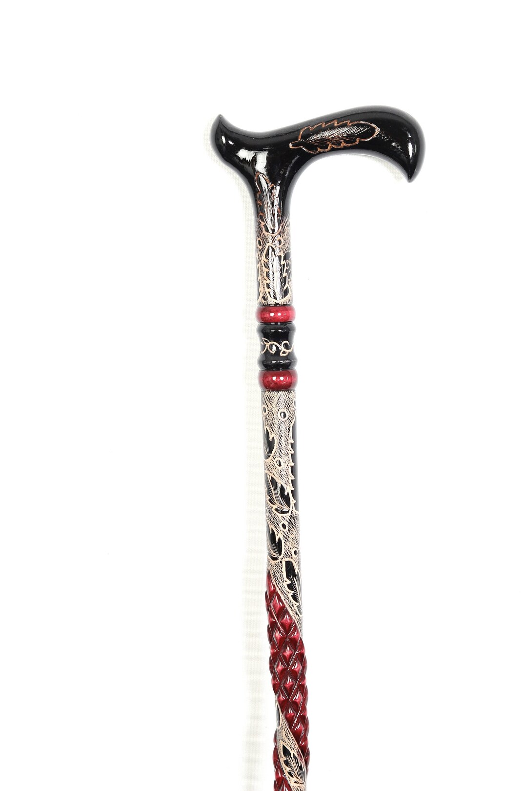 Cross Carved Diamond Patern Custom Canes Wood Carved Cane Light ...