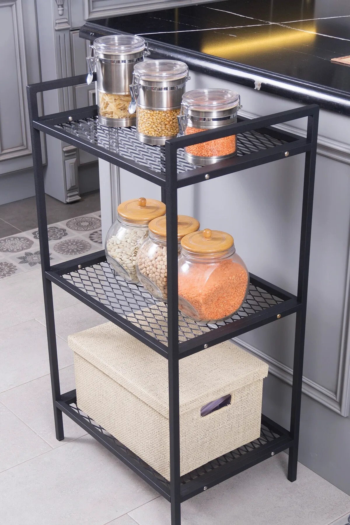 Metal Kitchen Storage Rack Metal Organizer Decorative Multi-purpose ...