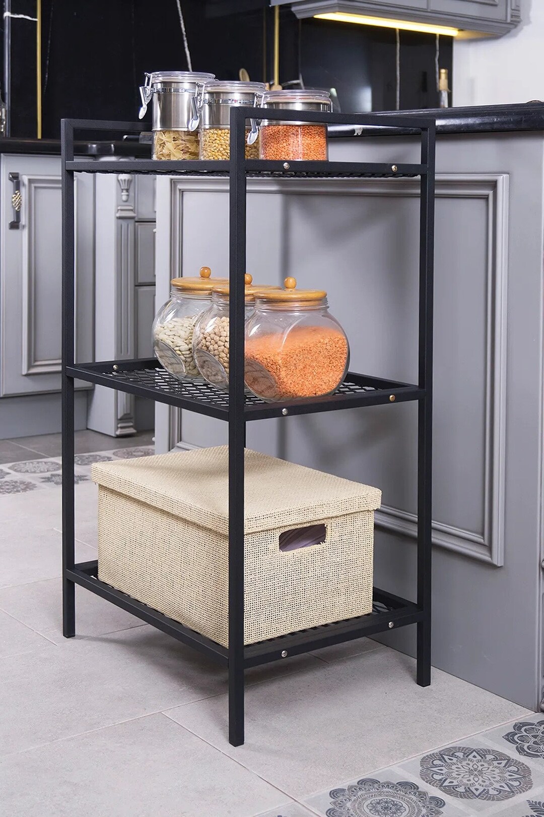 Metal Kitchen Storage Rack Metal Organizer Decorative Multi-purpose ...
