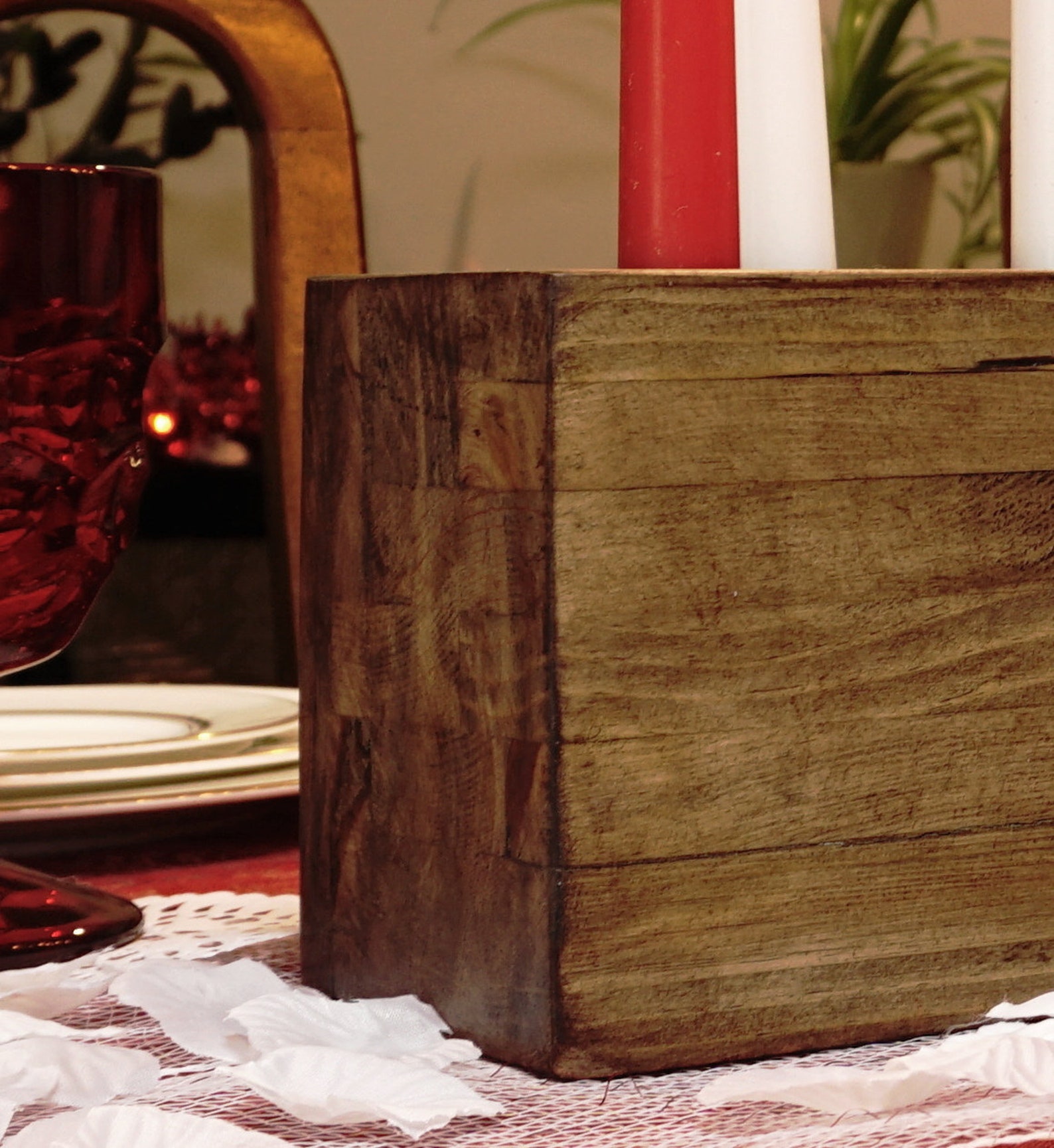 Personalized, Large Wood Candle Holder, Table Center Piece, 7/8 Tapered ...