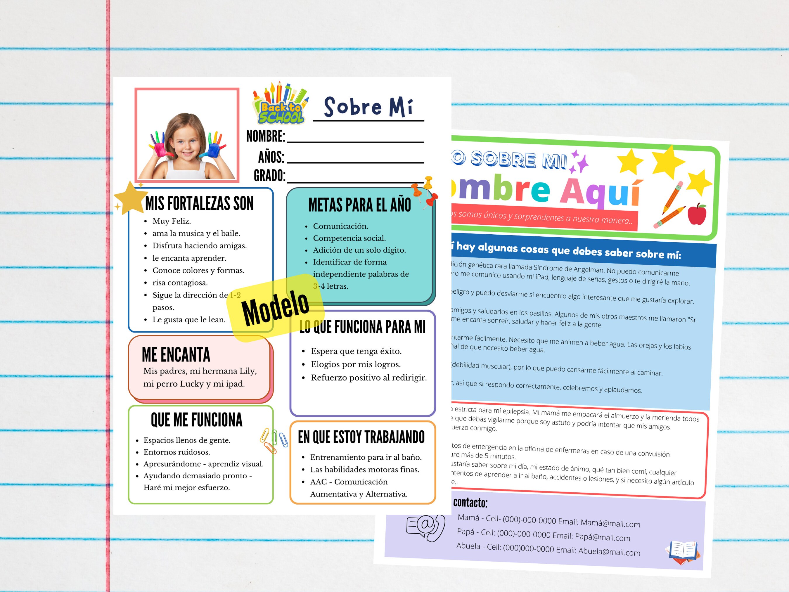 De Vuelta a La Escuela Sobre Mí Modelo - Etsy