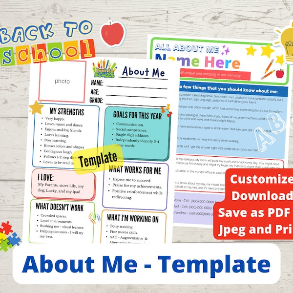 Special Needs Info Sheet - Etsy