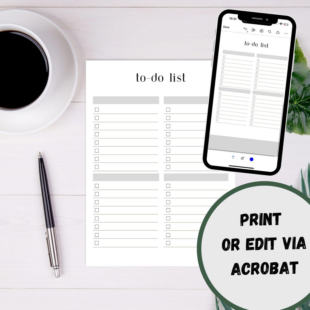 Minimalist Daily Planner, Printable A4 To-do List & Organiser for ...