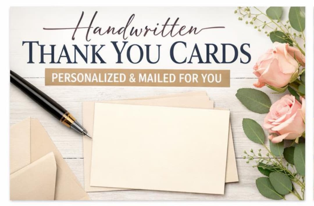 Handwritten Thank You Cards Service – Personalized & Mailed - Etsy