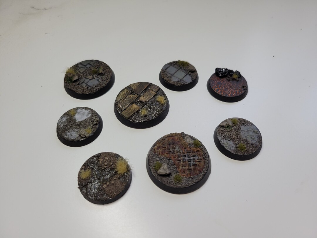 Battleforged Handmade Custom Miniature Bases for Wargaming, RPG. 25mm ...