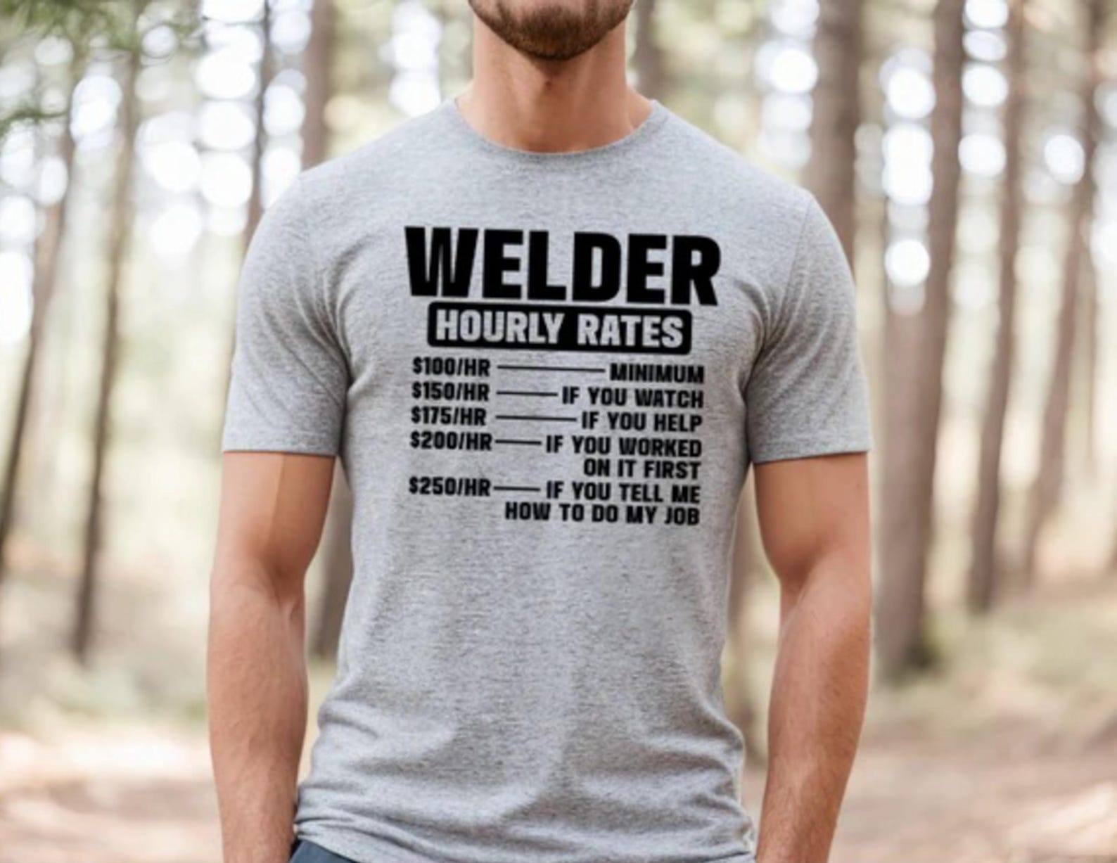 Welder Hourly Rates T-shirt | Custom Color Available | Funny Gift for ...