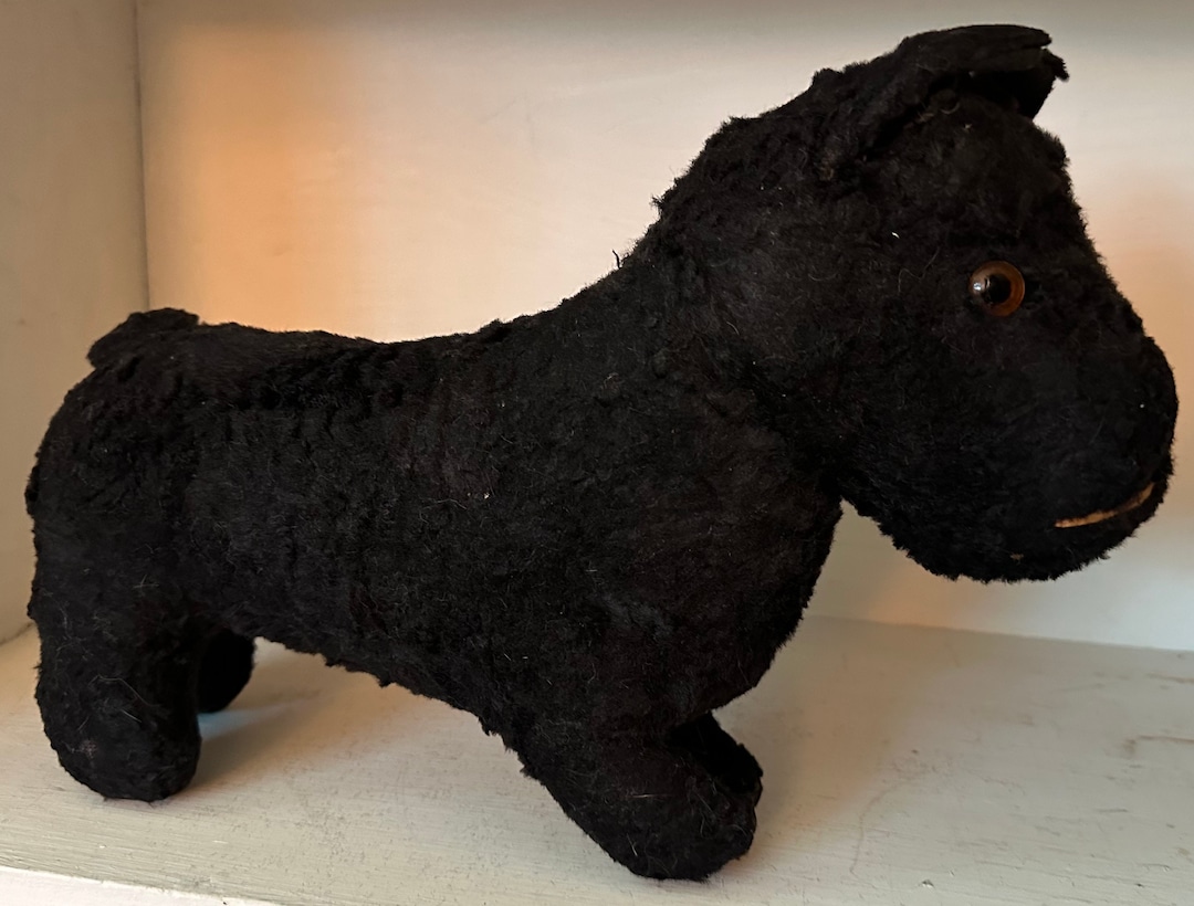 Vintage Straw Stuffed Scotty Dog - Etsy