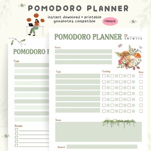Pomodoro Page for Digital Planner | Boost Productivity | Time ...