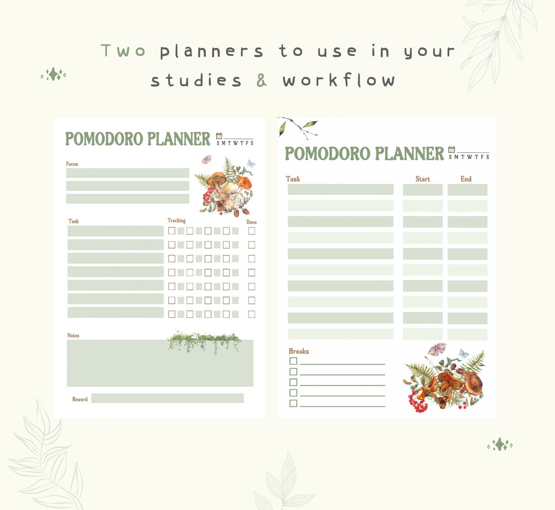 Pomodoro Page for Digital Planner | Boost Productivity | Time ...