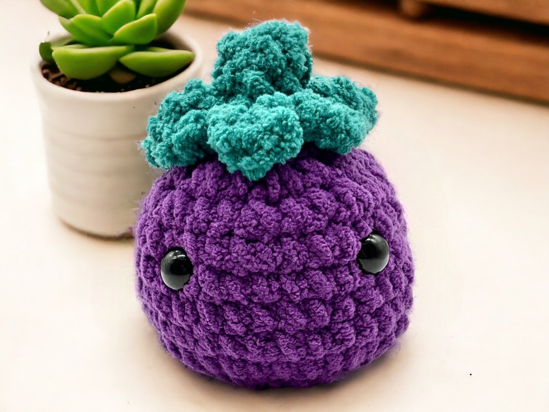 Crochet Grape Handmade Amigurumi Plushie Fruit Handmade Gift for Her ...