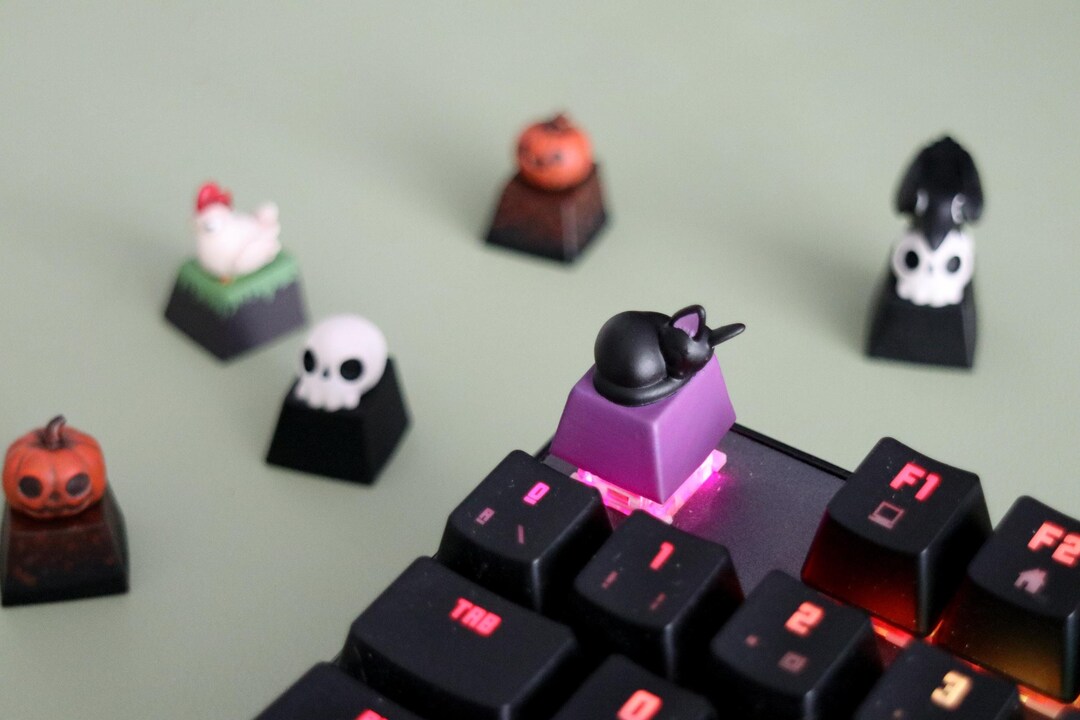 Tecla Customizada Gato Durmiendo - Goth, Desk Friend, Desk Buddy ...