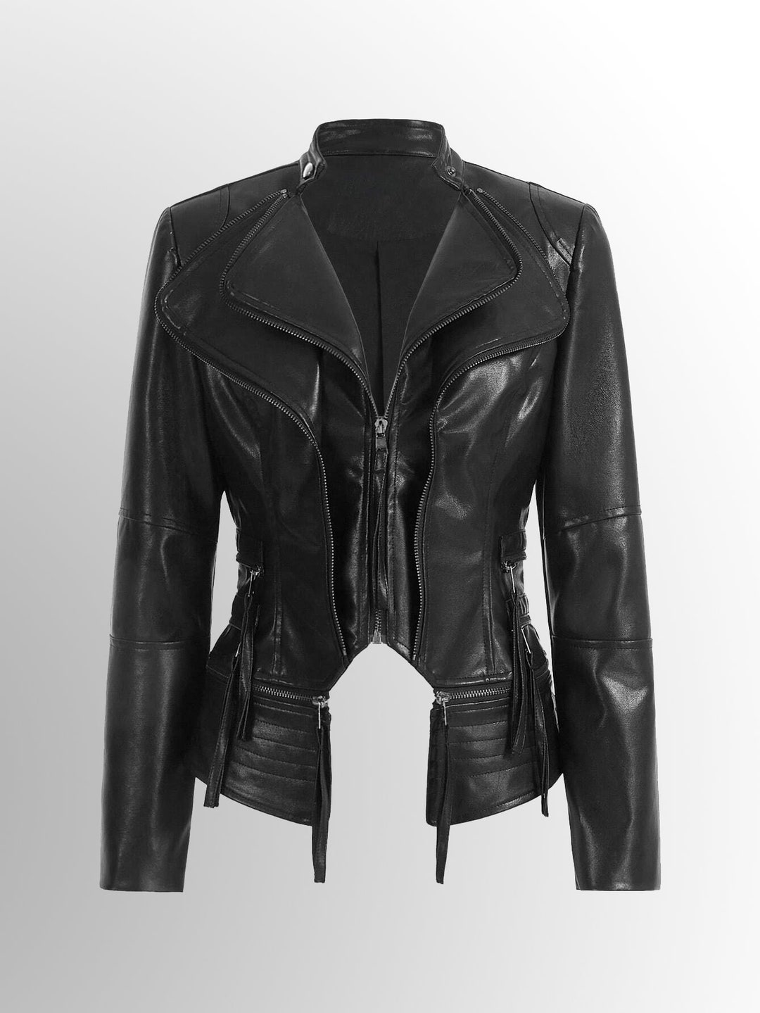 Handmade Asymmetrical Biker Jacket With Detachable Waist - Etsy