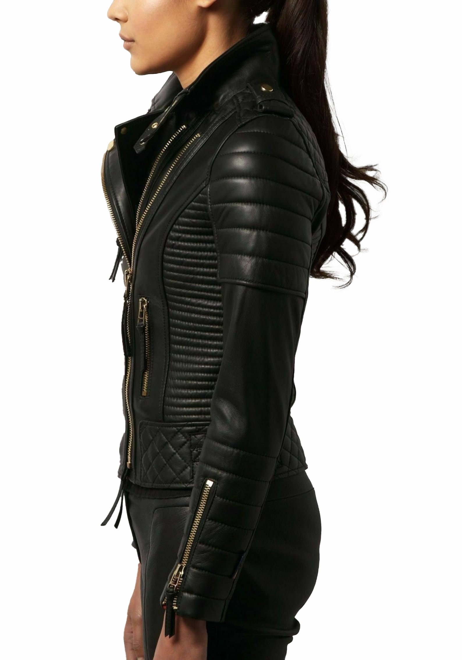 Handmade Stylish Black Moto Racer Jacket Women's Classic - Etsy