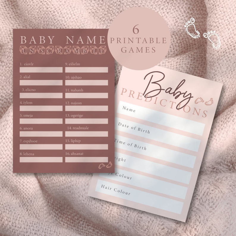 A5 Baby Shower Games, Baby Shower, Games, Pink, Its a Girl , Printable ...
