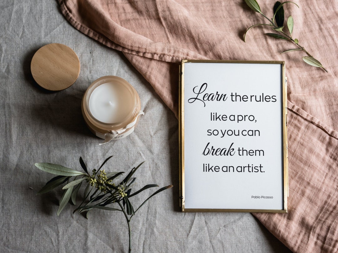 Learn the Rules Like a Pro // Printable Quote // Motivational // Study ...
